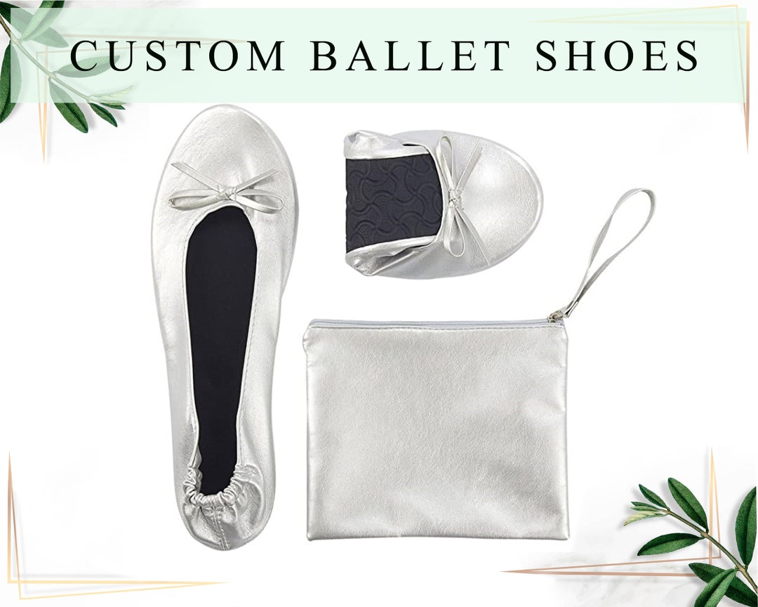 Bridesmaids Rollable Flats, Wedding Slippers, Ballet Flats, Foldable ...