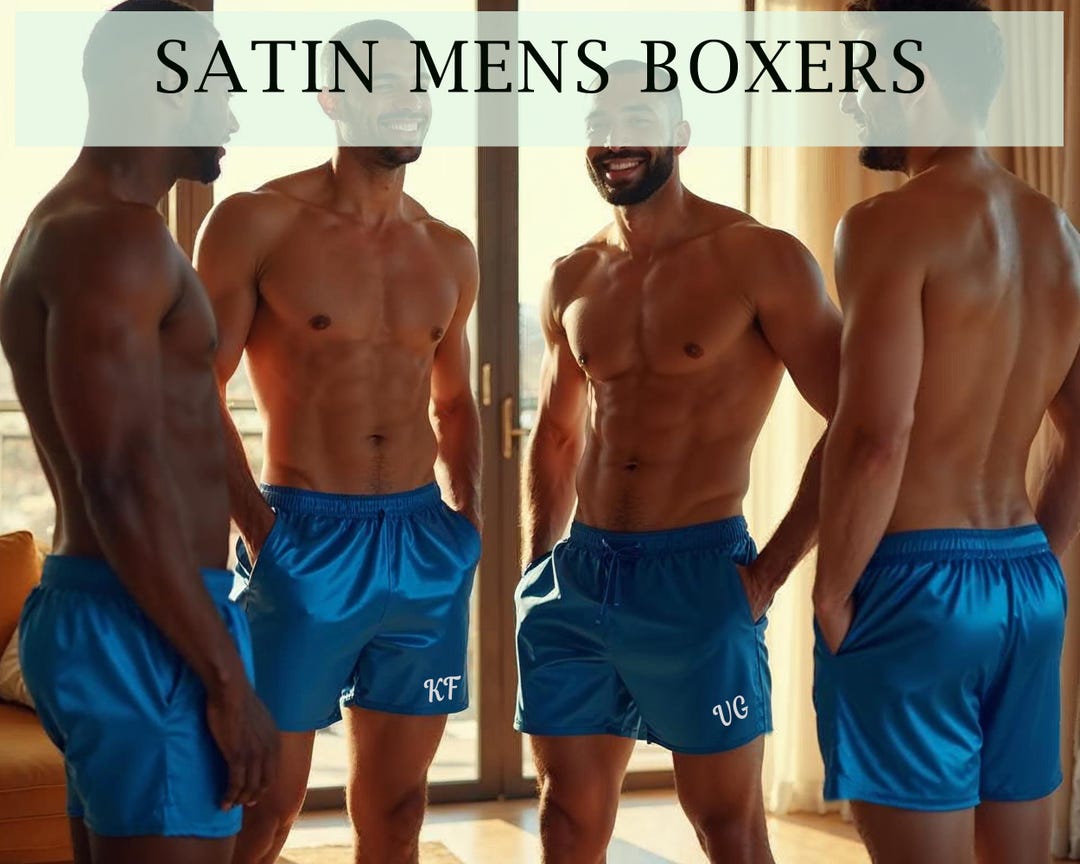 Personalized Satin Boxer Shorts Custom Mens Satin Boxer Customized ...
