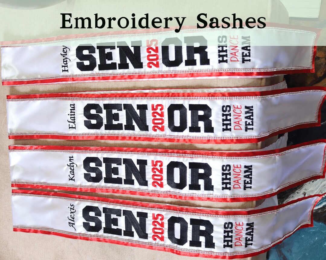 Personalized Senior Sash | Embroidery Senior Sash | Senior 2025 Sash ...