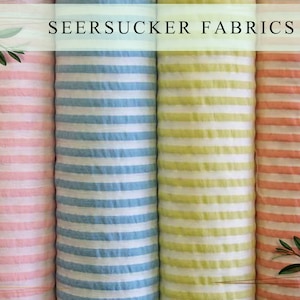 Seersucker Fabric by the Yard Half Yard Many Colors Designer Seersucker ...