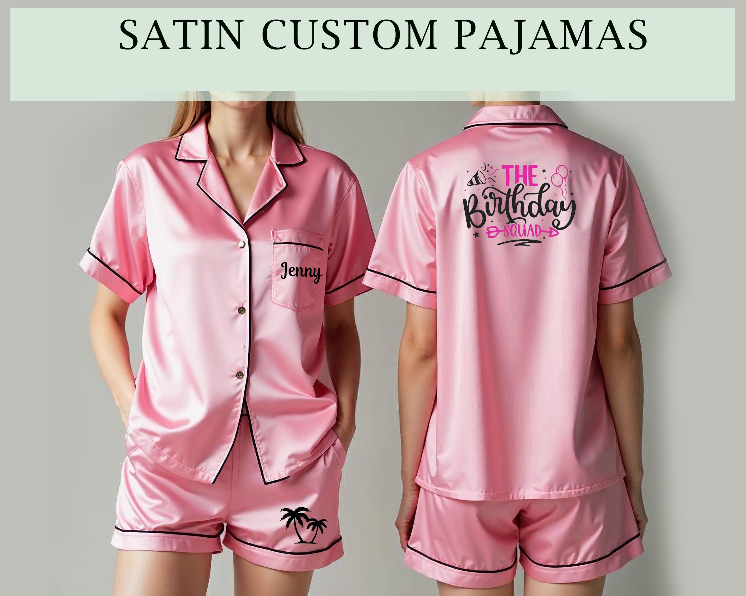 Customized Birthday Princess Pajamas Satin Pjs Birthday Girl Pajamas ...