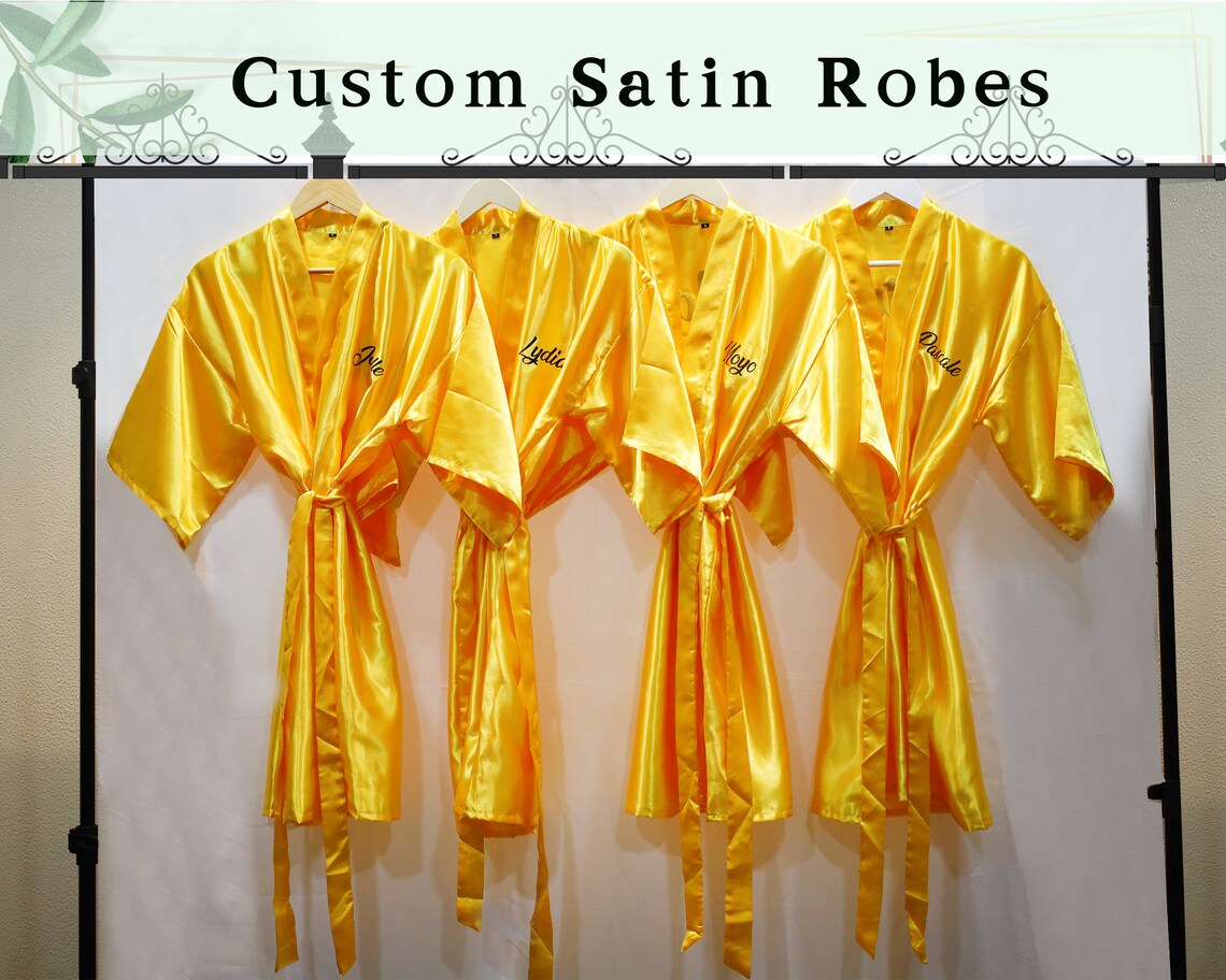 Personalized Robes Set of Satin Robe Custom Robes Customized Robes ...