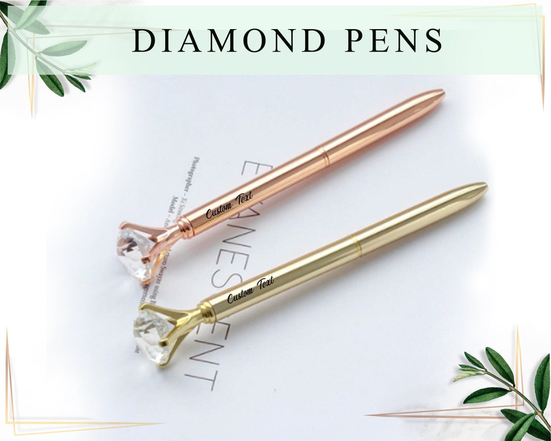 Rose Gold Diamond Pens - Custom Engraved Diamond Pen - Pen Wedding ...