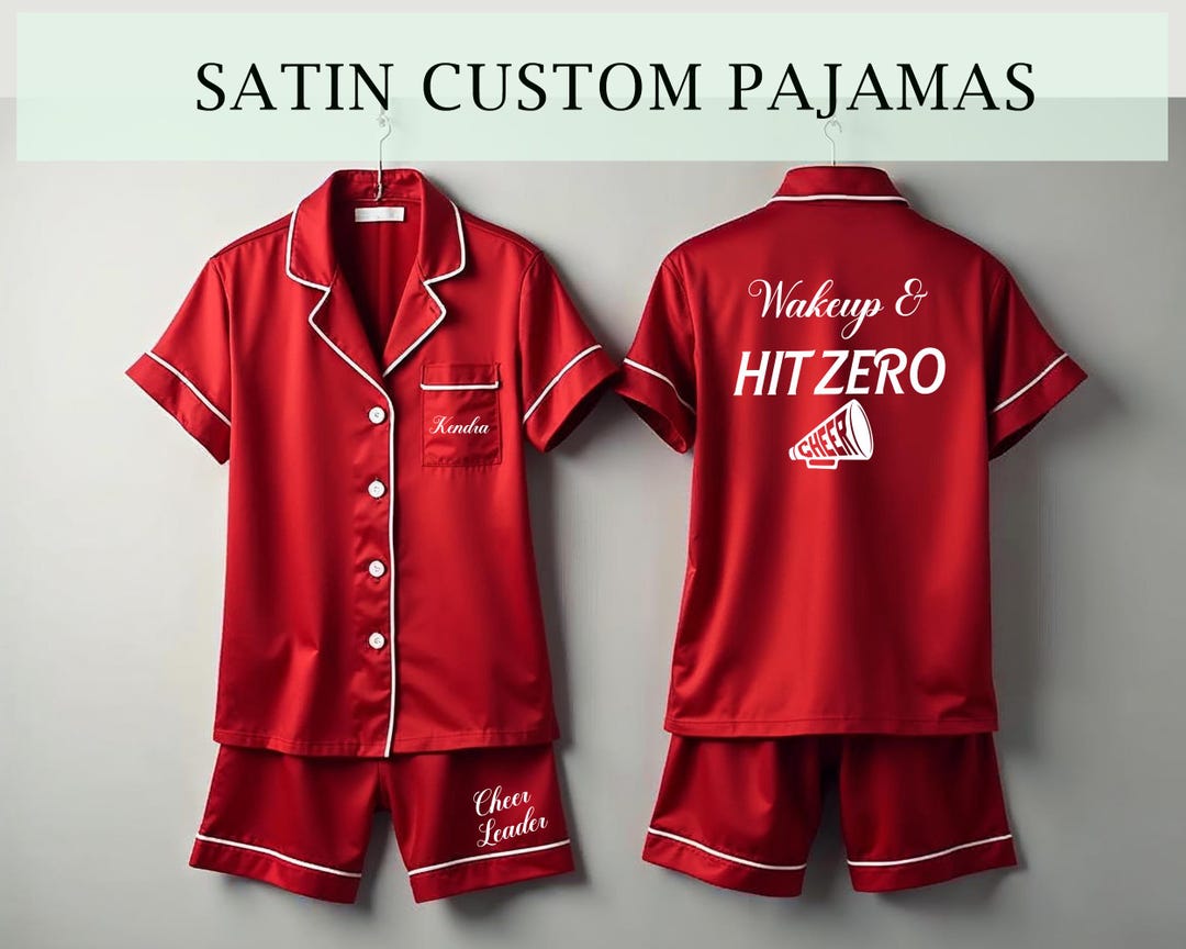Wake up & Hit Zero Pajama Set Custom Cheer Team Pajama Sets Custom Pjs ...