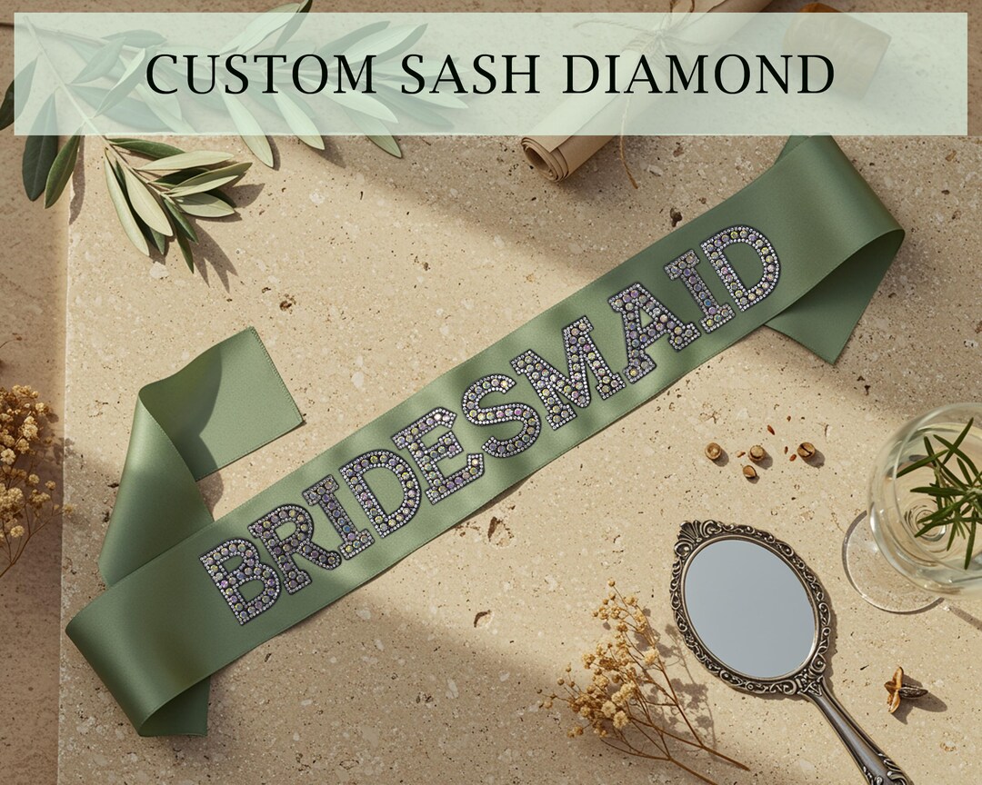Customized Diamond Sash Custom Satin Party Sash Birthday, Pageant ...