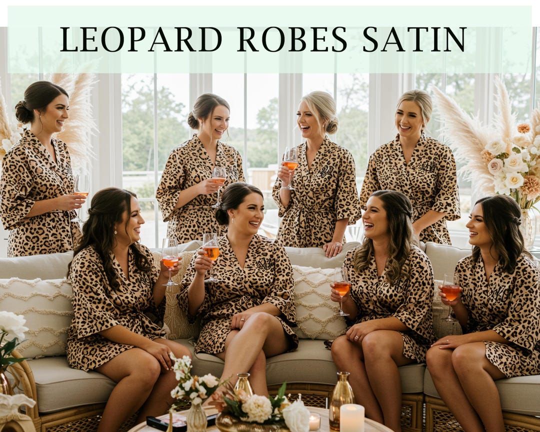 Custom Bridal Leopard Robes Leopard Print Robes Customized Bridesmaids ...