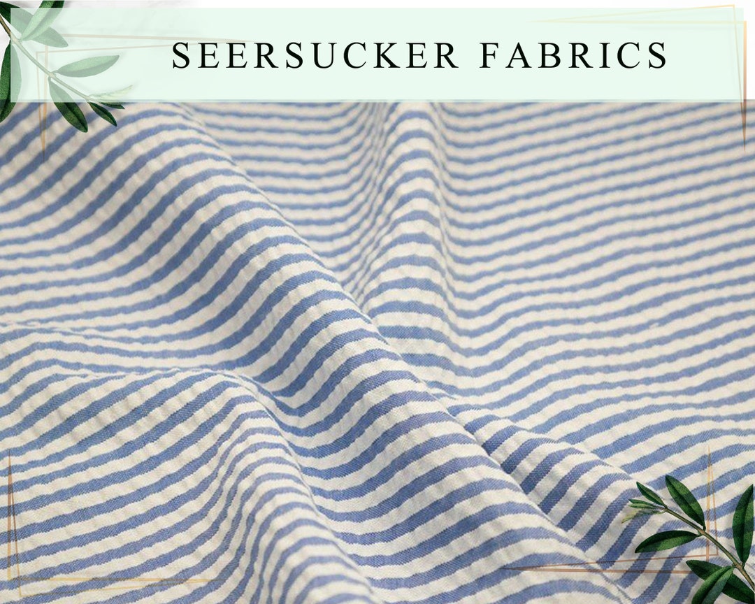 Seersucker Fabric by the Yard Half Yard Many Colors Designer Seersucker ...