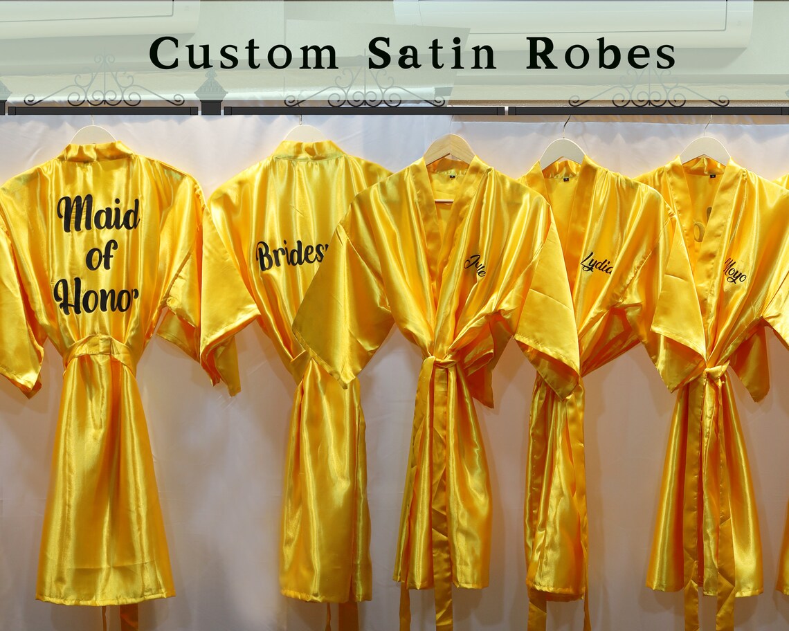 Personalized Robes Set of Satin Robe Custom Robes Customized Robes ...