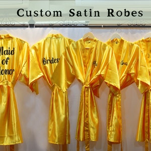 Personalized Robes Set of Satin Robe Custom Robes Customized Robes ...