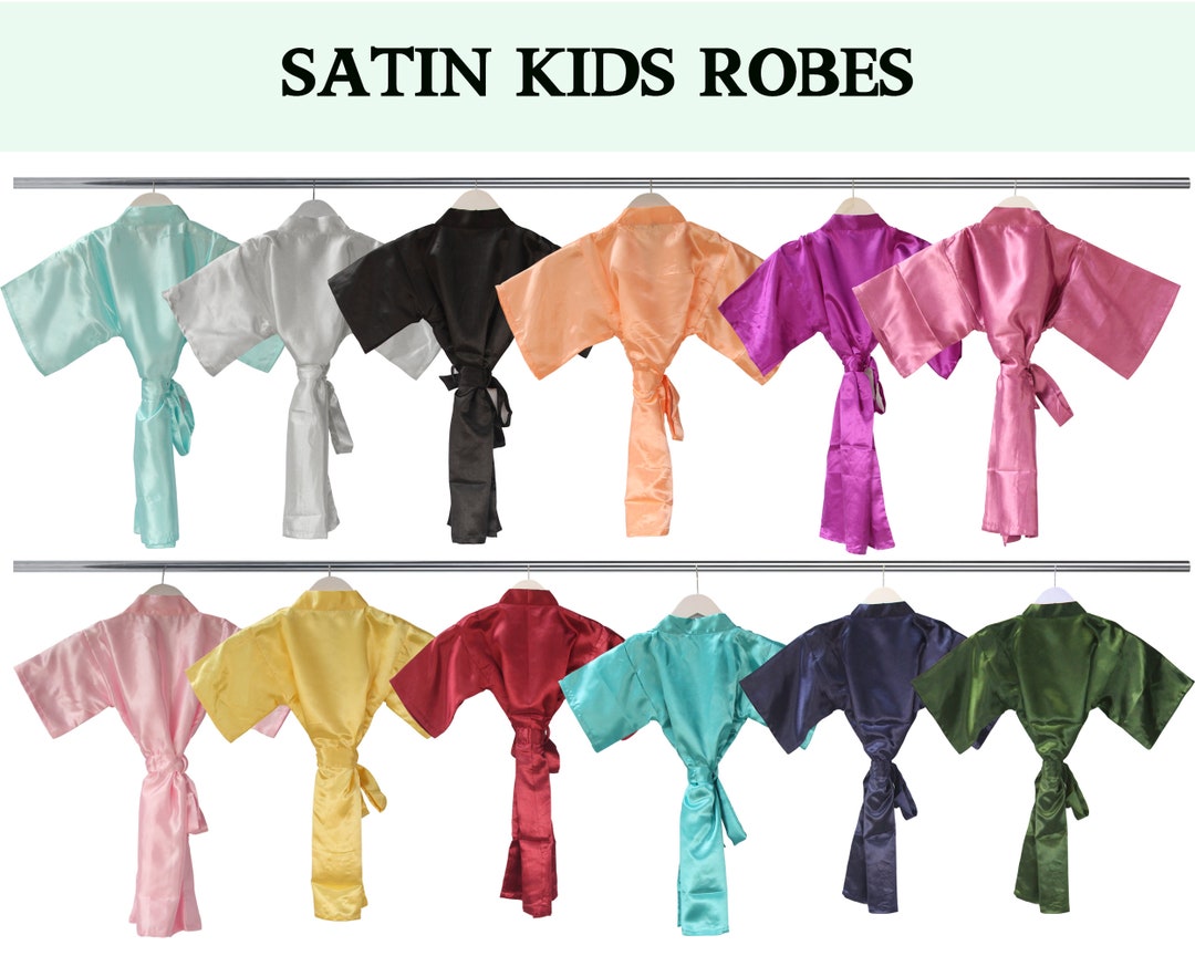 Kids Robe Blank Robes Plain Satin Robes Satin Plain Robe Bridal Robe ...