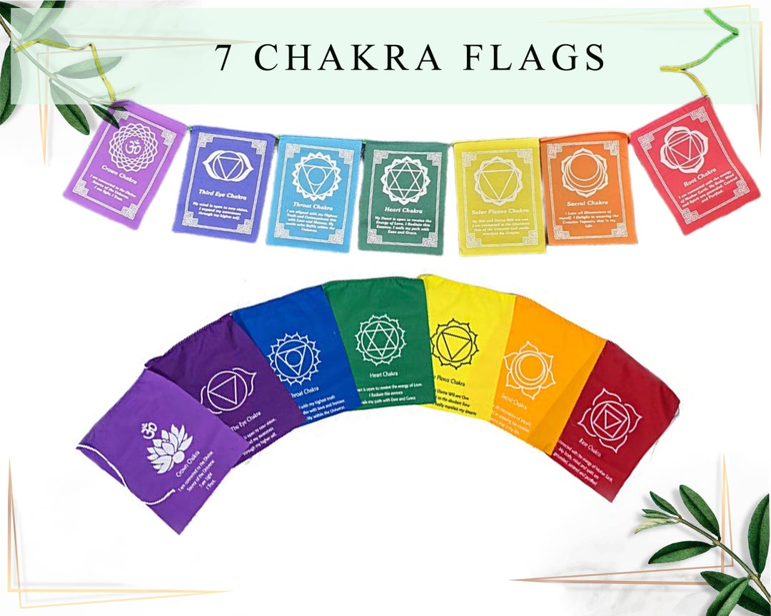 Chakra Prayer Flags / Seven CHAKRA Prayer Flag / Tibetan Flags - Etsy