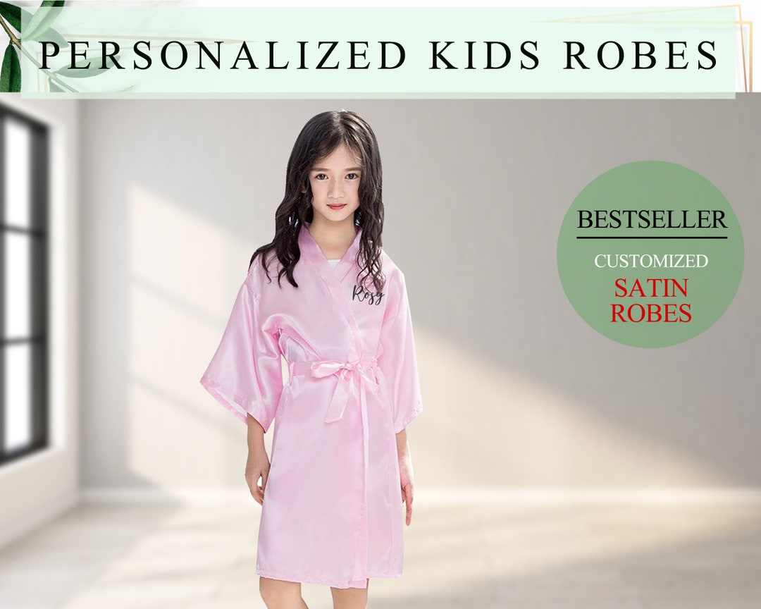 Customized Kids Robes, Satin Kids Robes, Embroidery Robes, Flower Girl ...