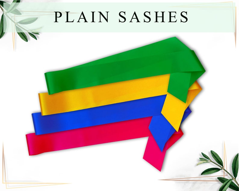 Plain Blank Sashes - 10, 25, 50 & 100 Packs Plain Sash Blank Sash ...