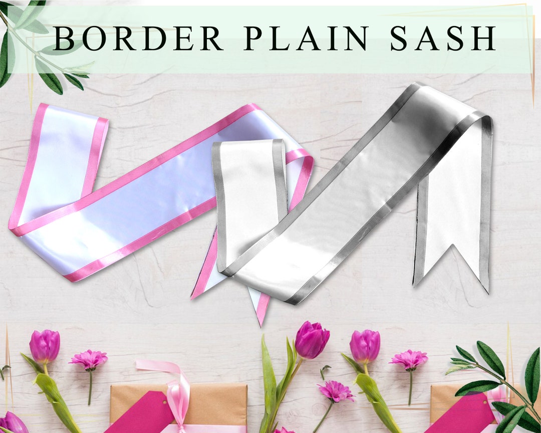10, 25, 50 & 100 Packs Plain Sash Blank Sash Ribbon Sashes Decorate ...