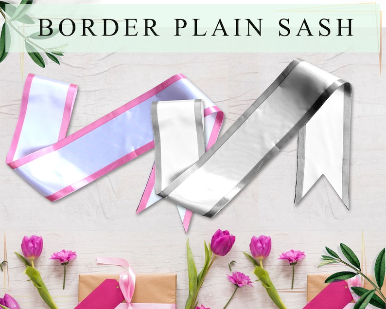 Plain Border Lace Sash Blank Sash Ribbon Sashes Decorate Sash - Etsy