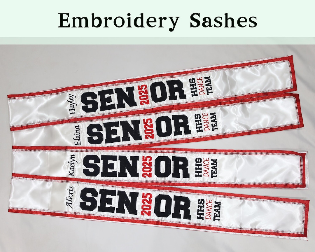 Embroidery Senior 2025 Sash | Personalized Senior Sash | Senior Sash ...