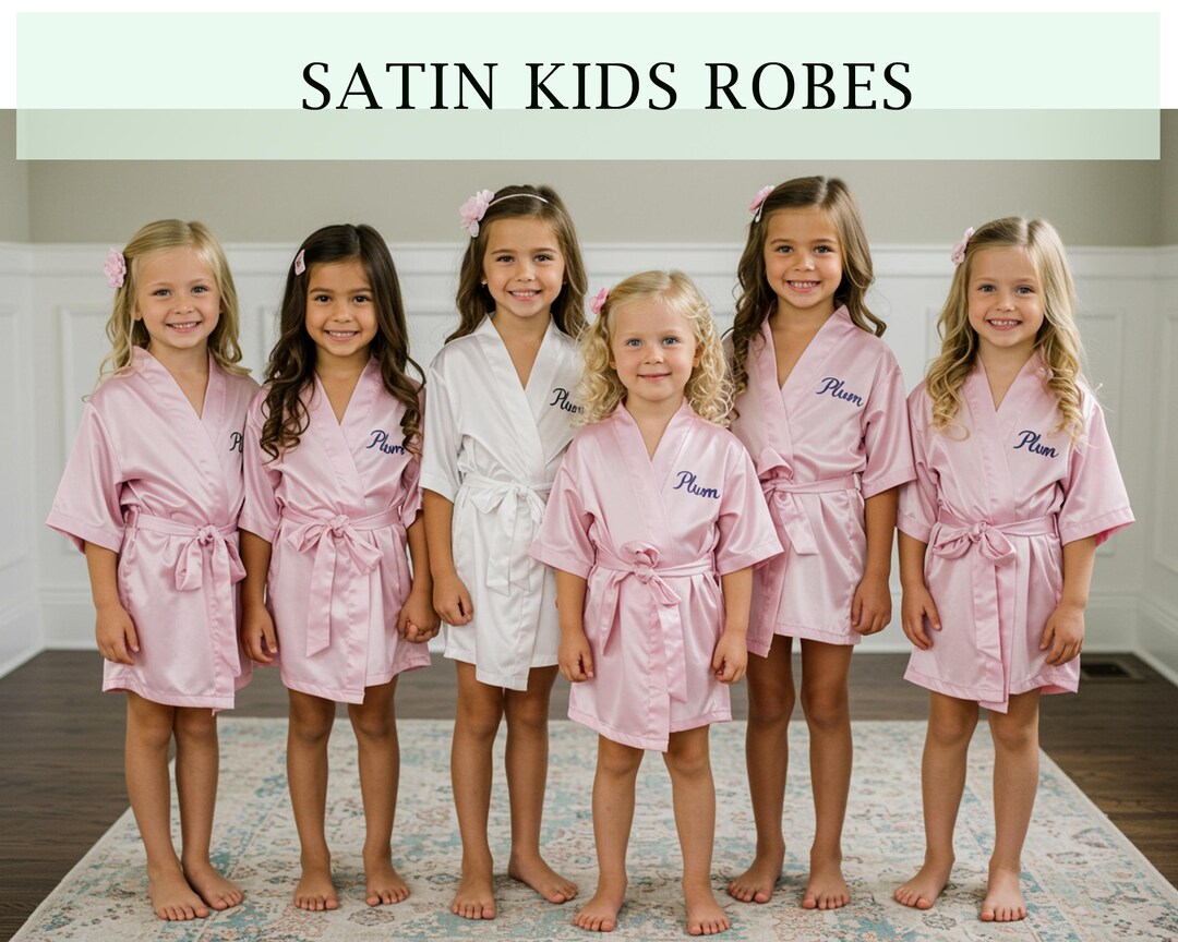 Flower Girl Satin Robes | Personalized Kids Robes | Bridal Robes ...