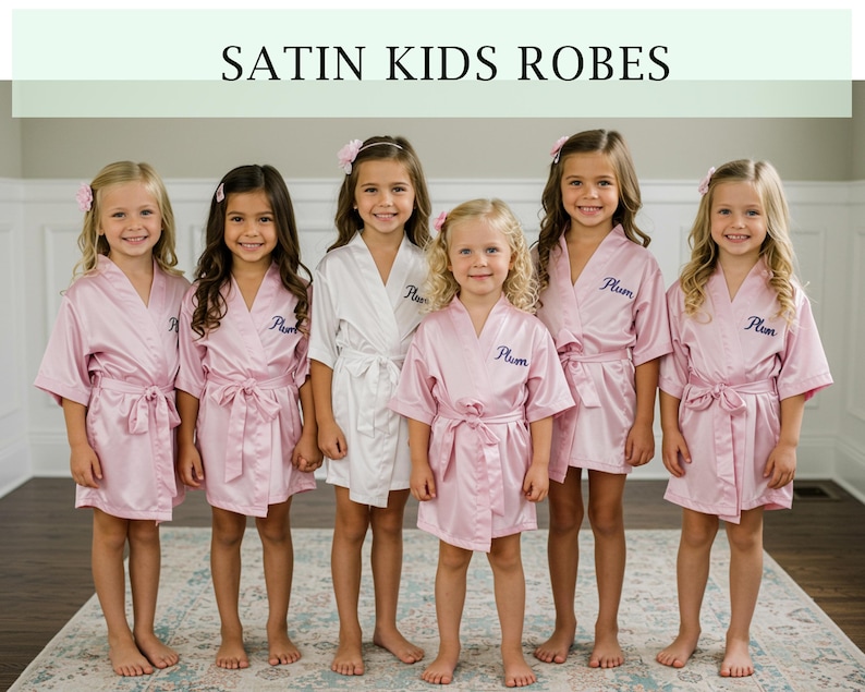 Personalized Kids Robes | Flower Girl Satin Robes | Bridal Robes ...