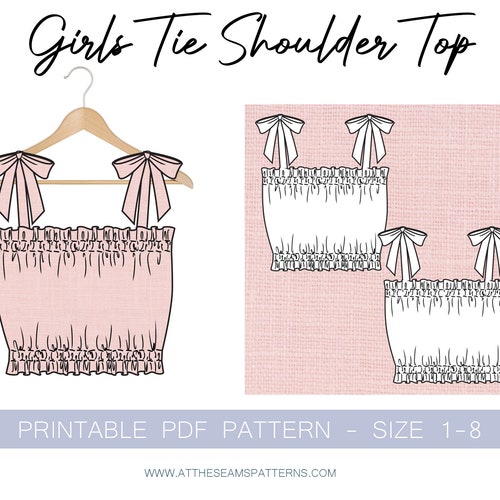 Baby Tie Shoulder Top Digital PDF Sewing Pattern Instant - Etsy