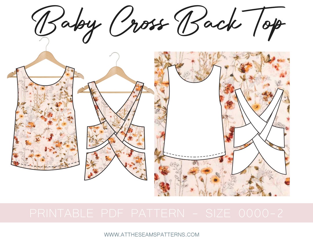 Baby Cross Back Top, Digital PDF Sewing Pattern, Instant Download ...