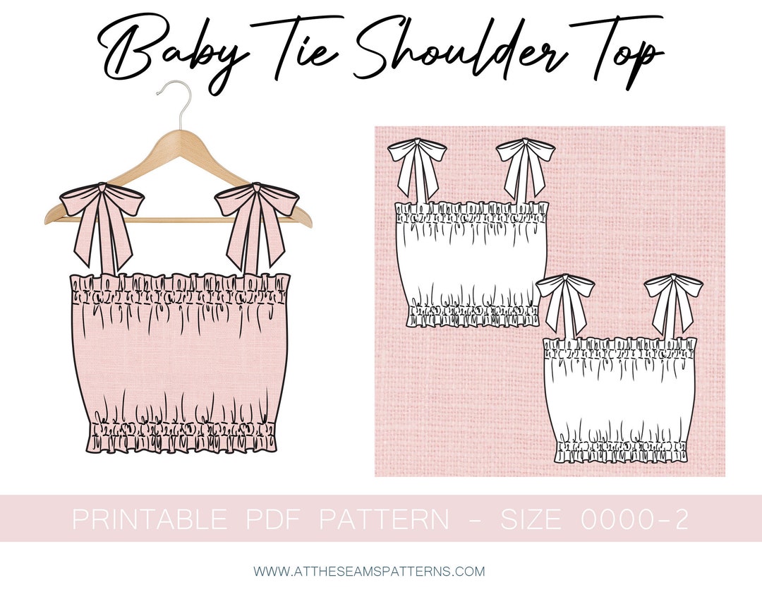 Baby Tie Shoulder Top Digital PDF Sewing Pattern, Instant Download ...