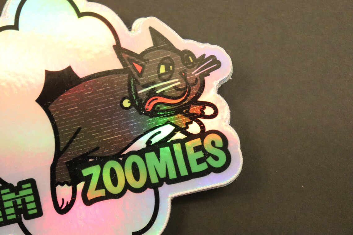 Holographic Cat Stickers for Cat Lovers Die Cut Stickers for Hydroflask ...