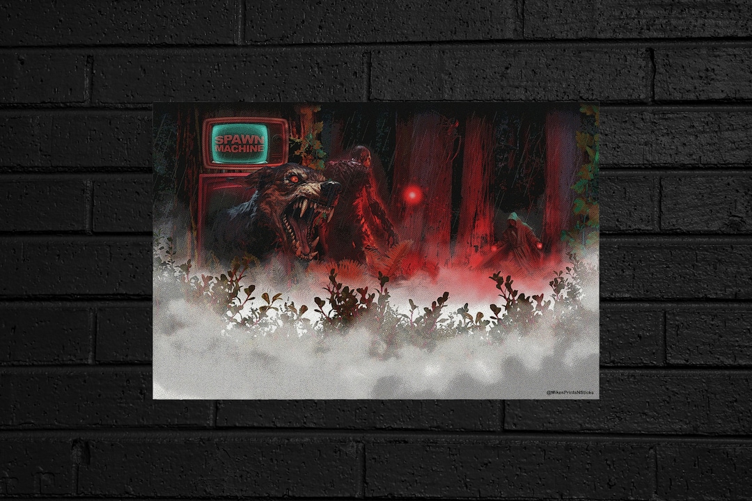 Zombie Poster for Gamer, Spawn Machine, Arcade Style Wall Art, Monster ...