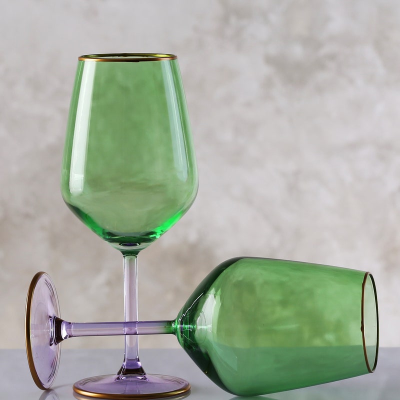 Colored Glass Stemware - Etsy