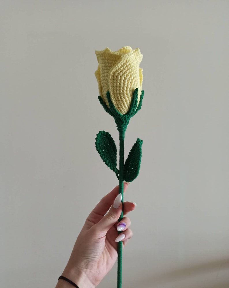 Beautiful Handmade Crochet Rose, Eternal Flower for Home Decor, Flower ...