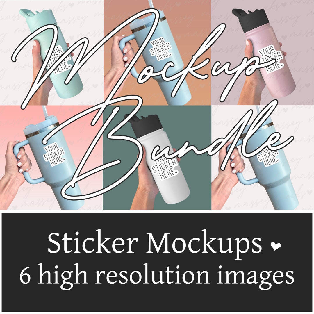 Tumbler Sticker Mockup Bundle: PSD, PNG, JPG Files (digital Download ...
