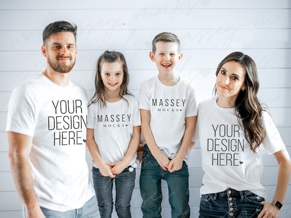 Family Mockup Family Shirt Mockup White Tshirt Mockup - Etsy