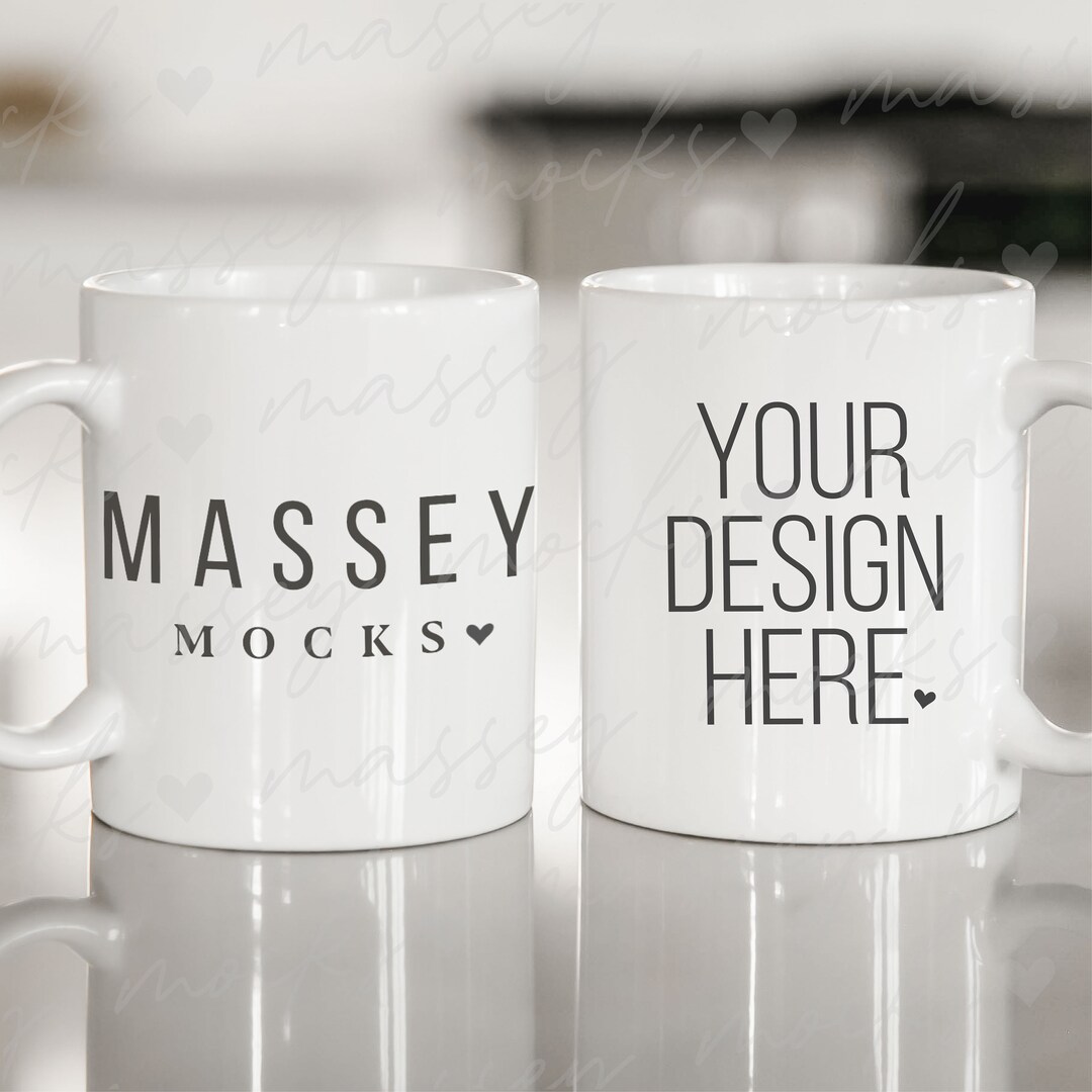 Coffee Mug Mockup Front and Back | Two Mugs Mockup | White Mug Mockup ...