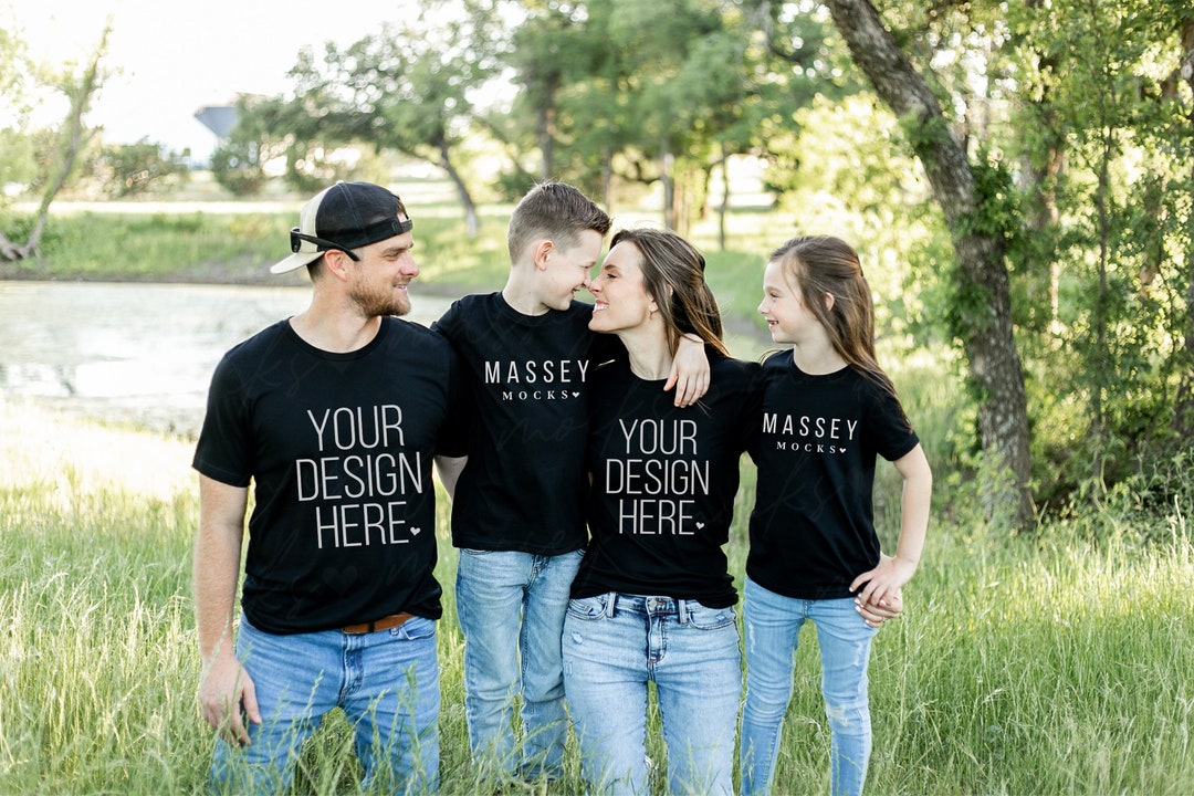 Family Mockup | Family Shirt Mockup | Black Tshirt Mockup | Matching ...