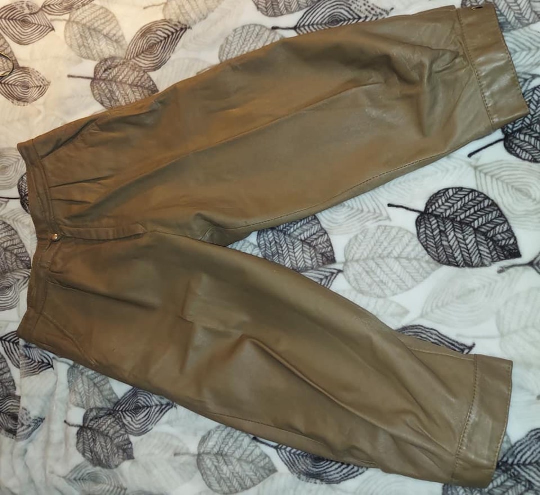 Vintage 1980s Clay Colored Leather Knickers - Etsy