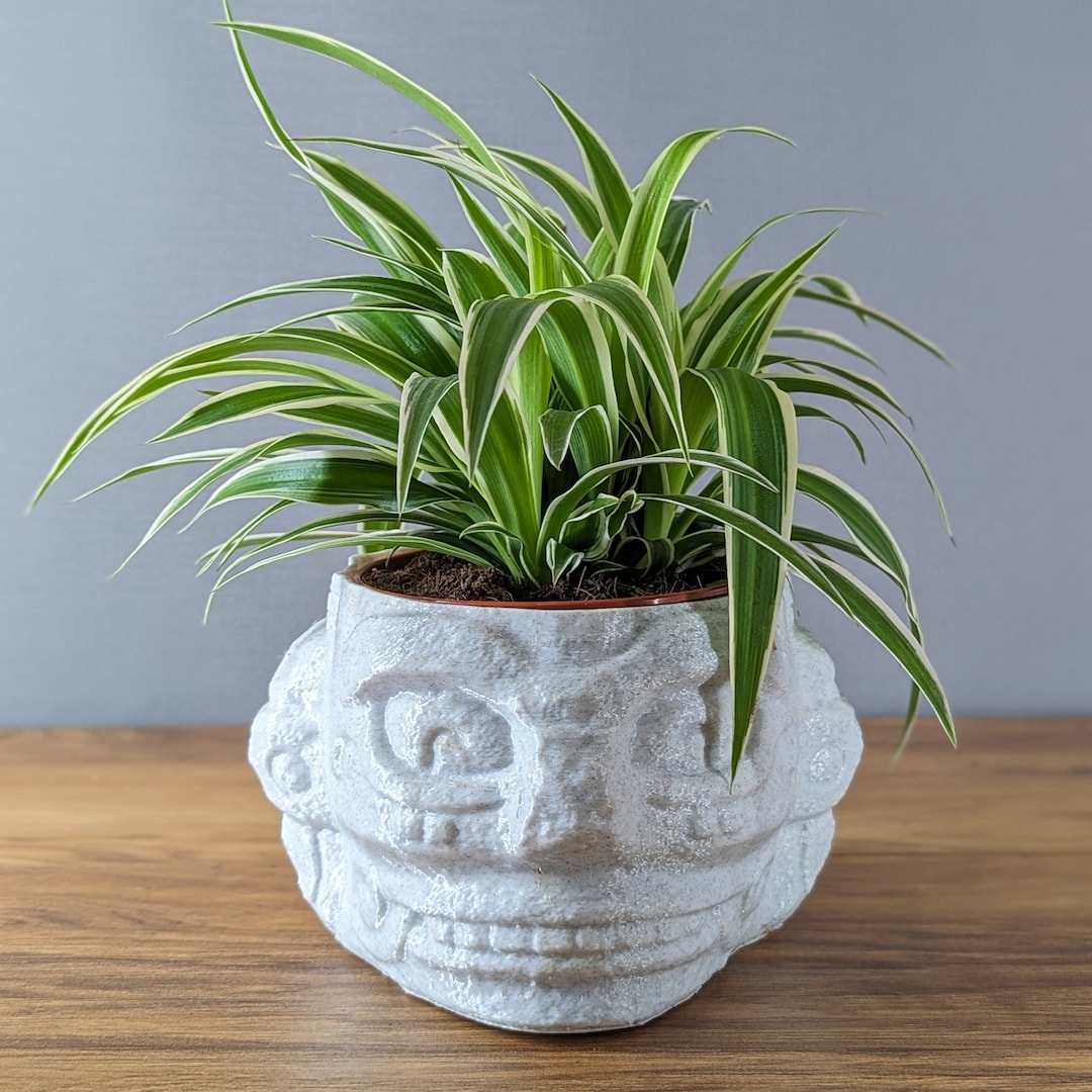 Mayan Rain God Face Planter Pot: 3D Printed Eco-friendly Decor - Etsy