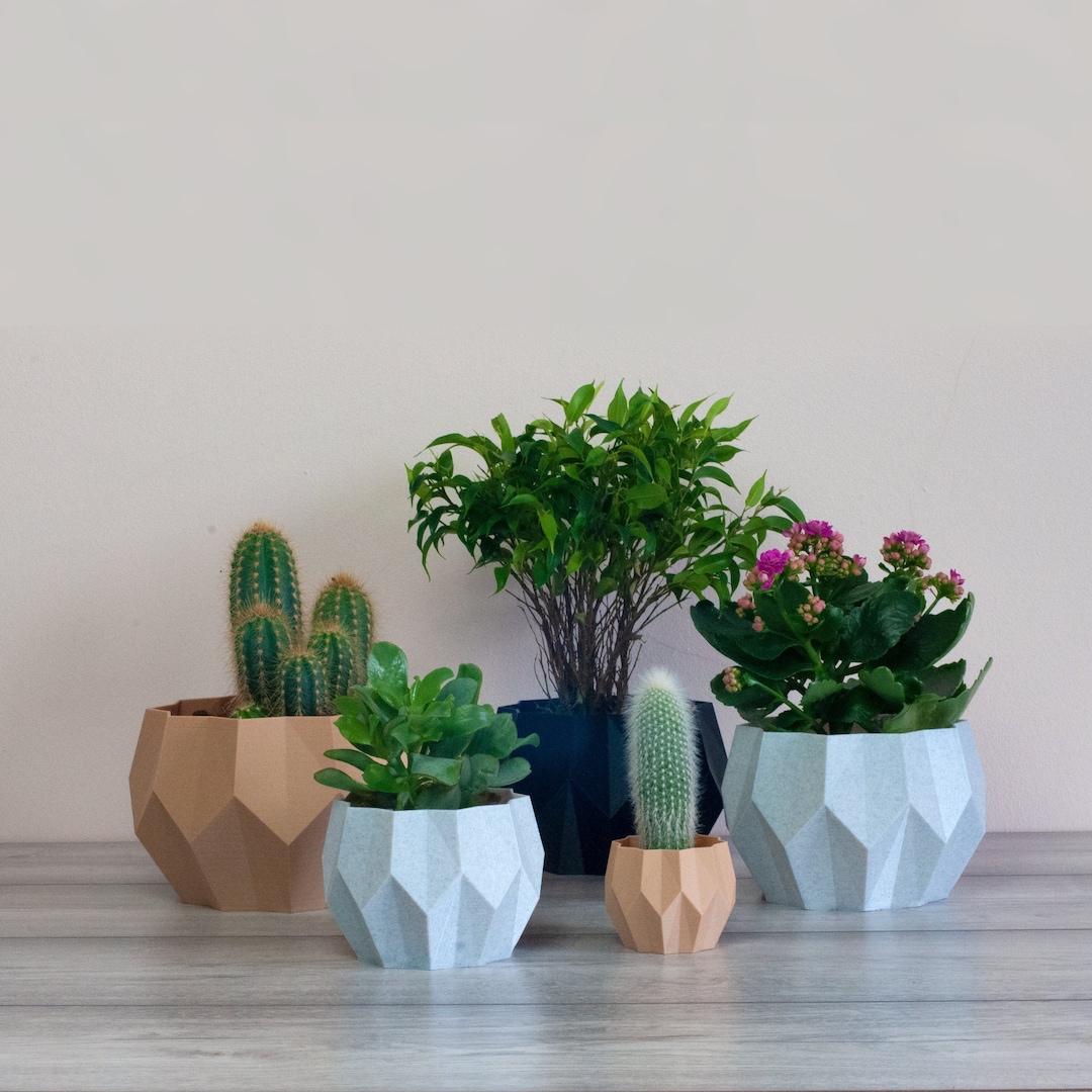 Geometric Planter Pot,3d Printed, Modern Design, Indoor Plant Pot, Home ...
