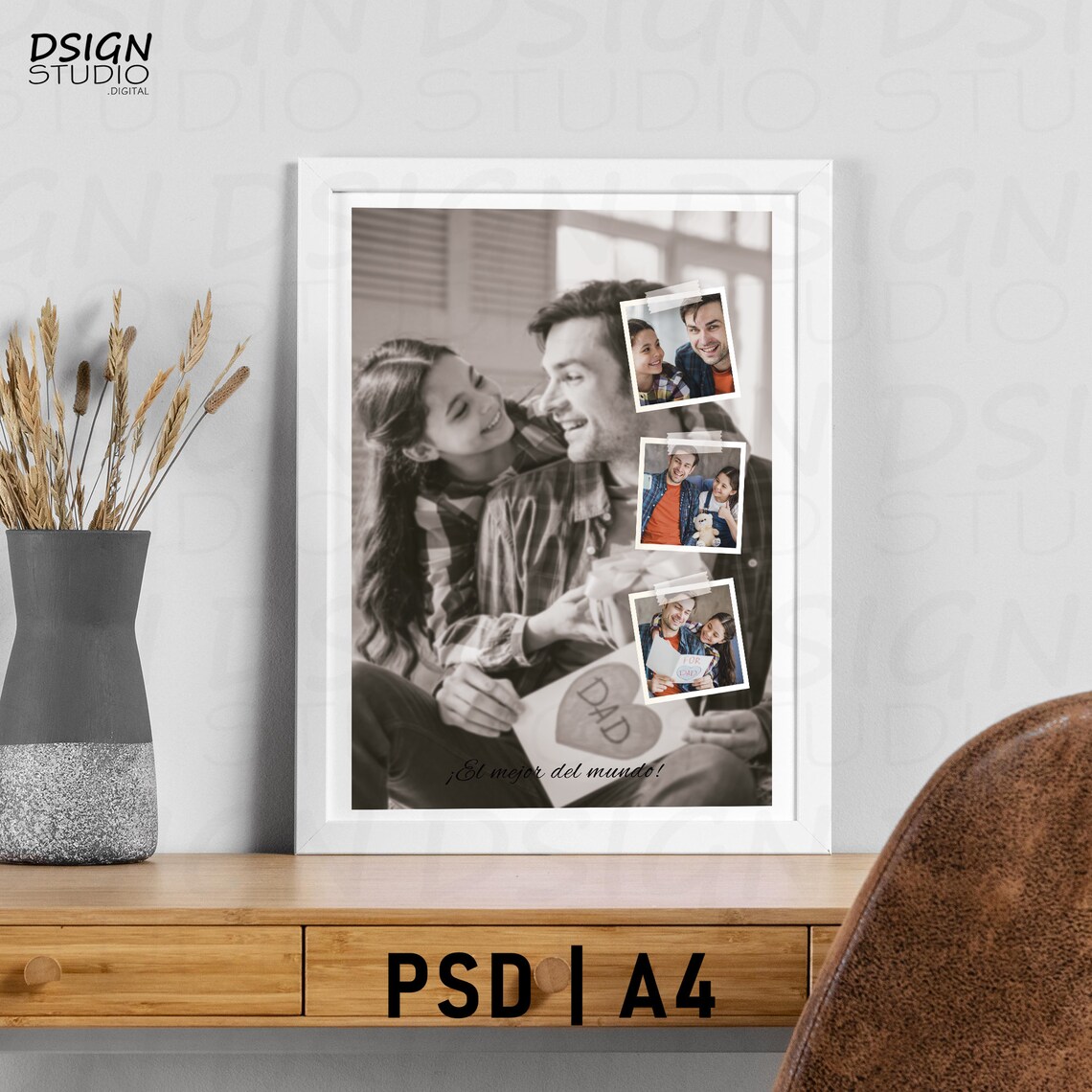 Template Design for A4 Frame With Photographs, Frame Design With ...