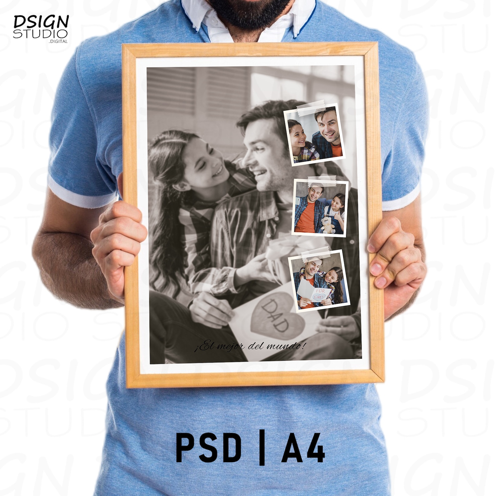 Template Design for A4 Frame With Photographs, Frame Design With ...