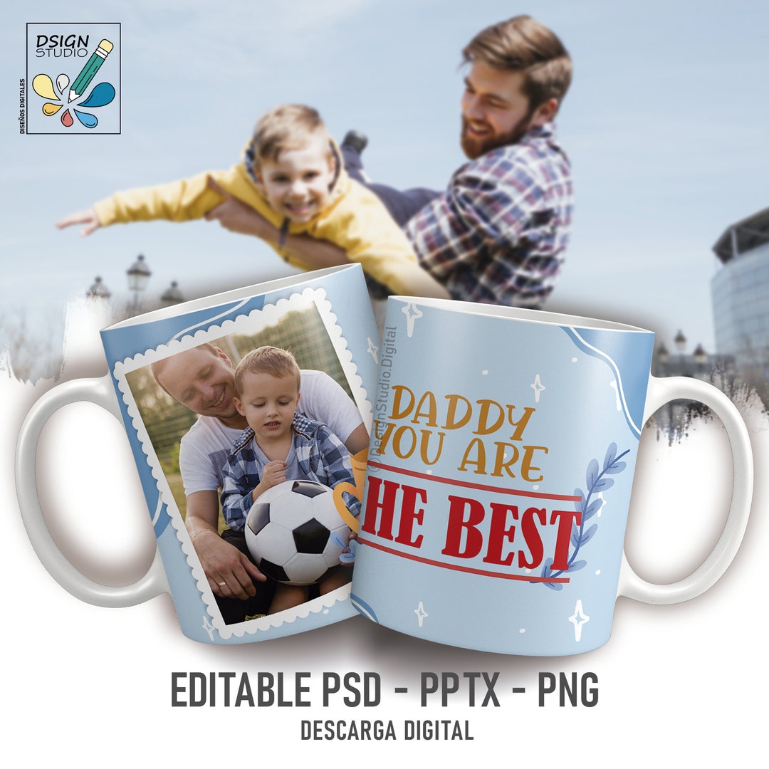 Father's Day Mug Design With Photo, Father's Day Mug Template With ...