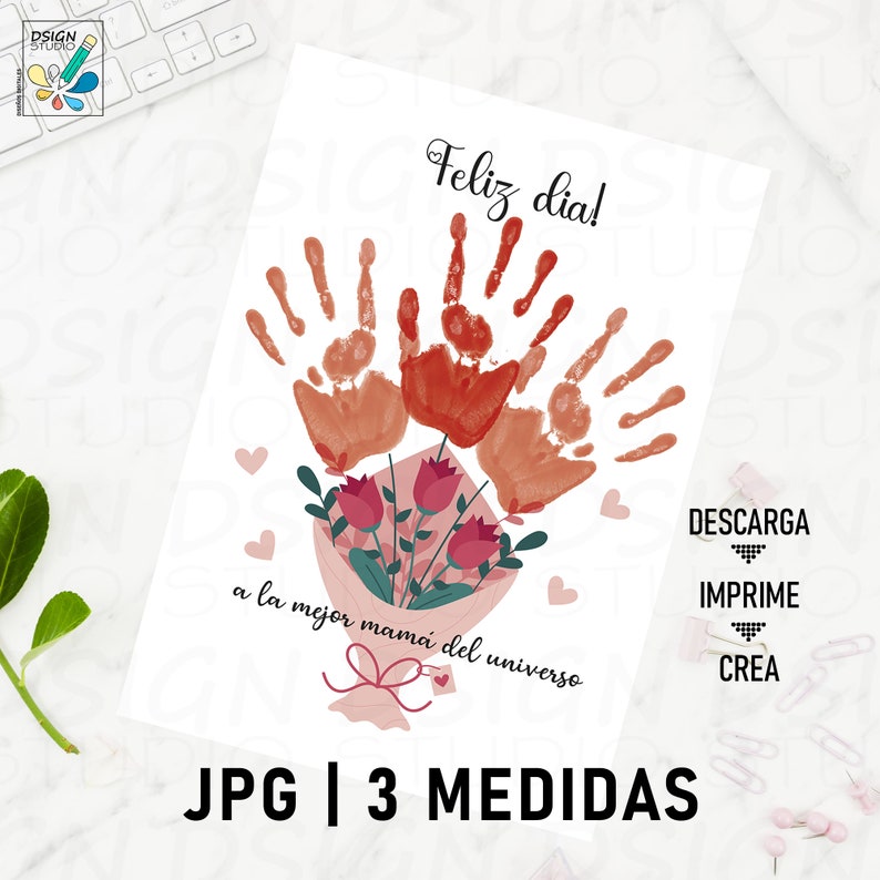 Artesanía huella de mano para el día de las madres Regalo para mamá ...