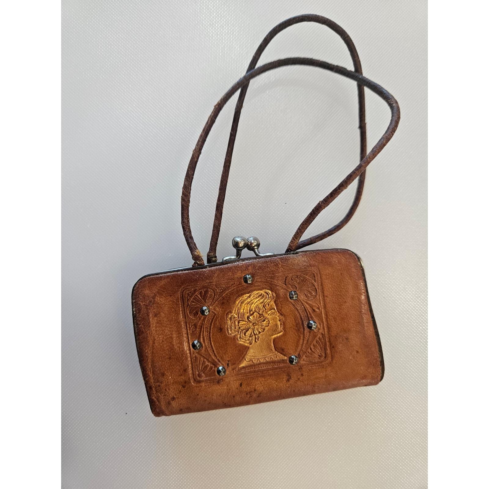 Antique Coin Purse 1920s Leather Kiss Clasp Mini Purse - Etsy