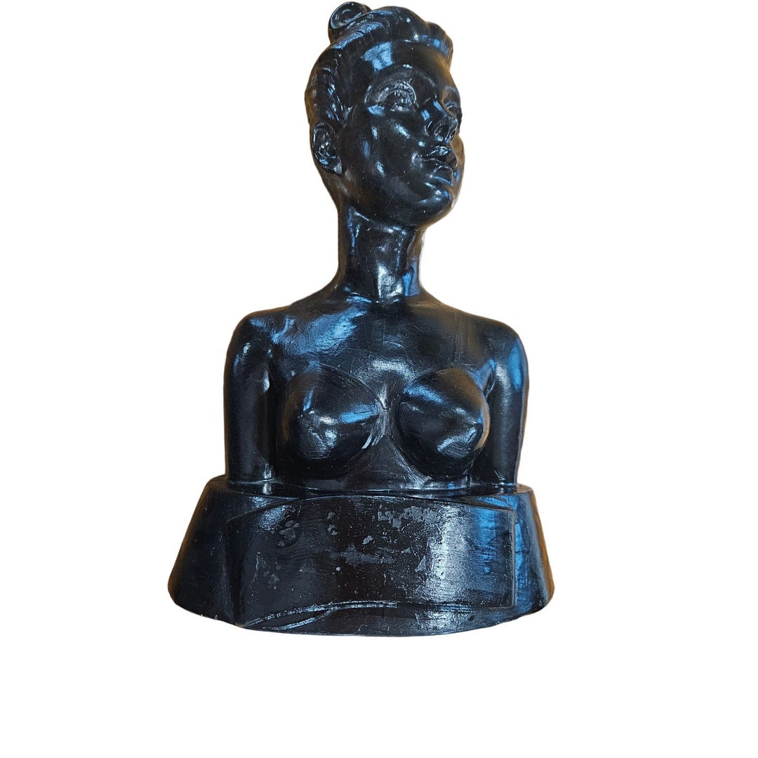 Vintage Plaster of Paris Woman Head Bust Sculpture Ellis Display - Etsy ...
