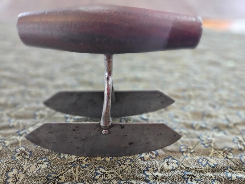 Vintage Double Blade Metal Chopper Wood Handle Rocking -decor or Use - Etsy