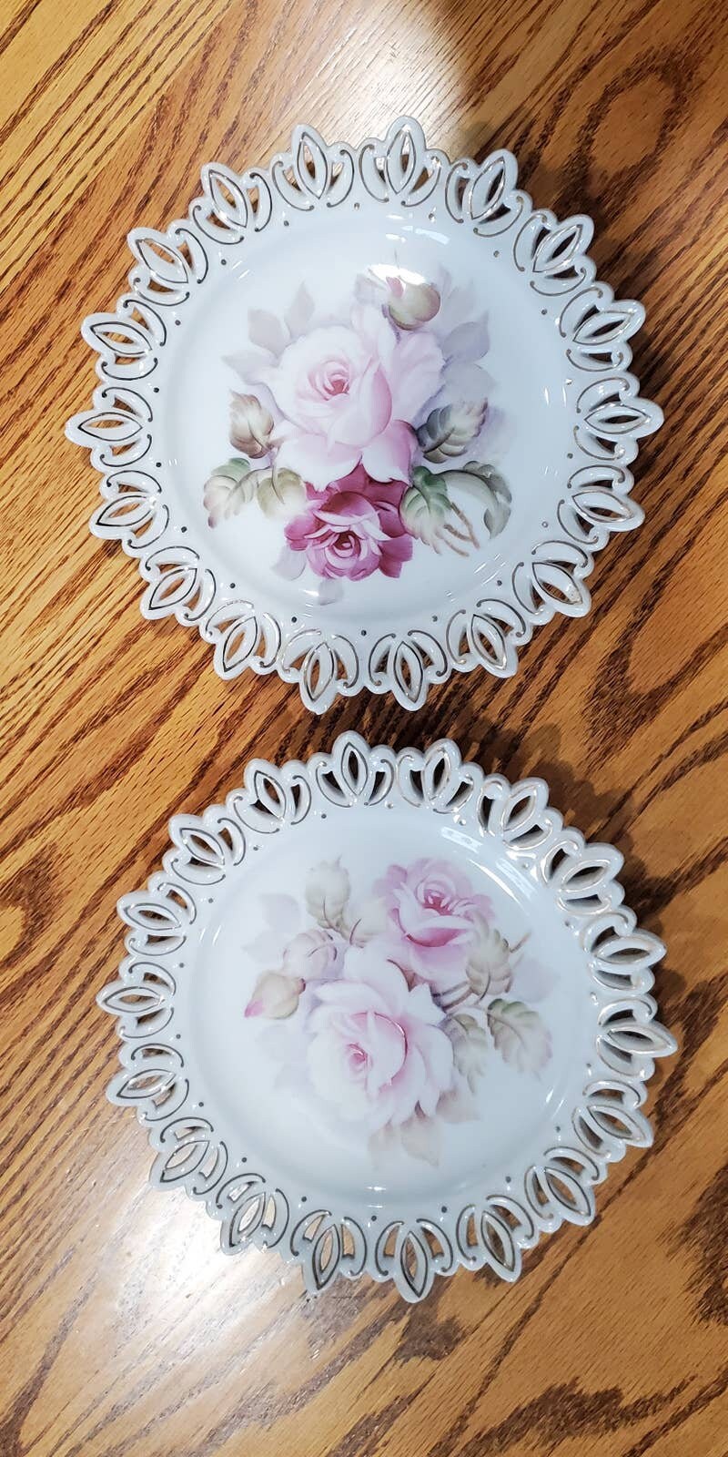 Vintage Flower Plates, 1960's Lefton Decorative Flower Plates, Hanging ...