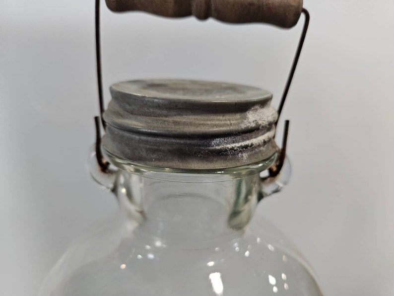 Vintage Clear Glass One Gallon Jug Wood Handle Illinois Glass Co. - Etsy