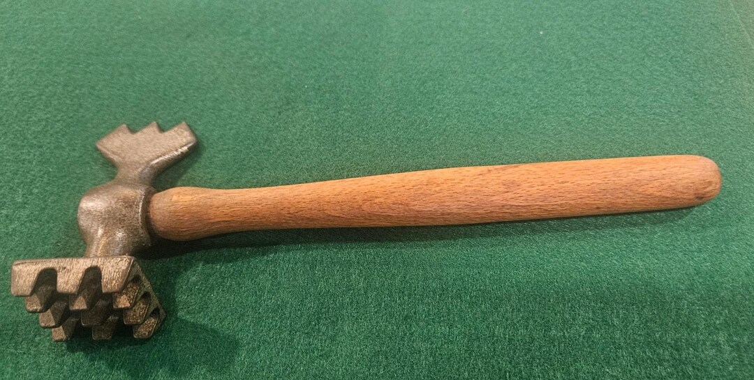 Vintage Meat Tenderizer With Wooden Handle, Kitchen Utensils, Vintage ...