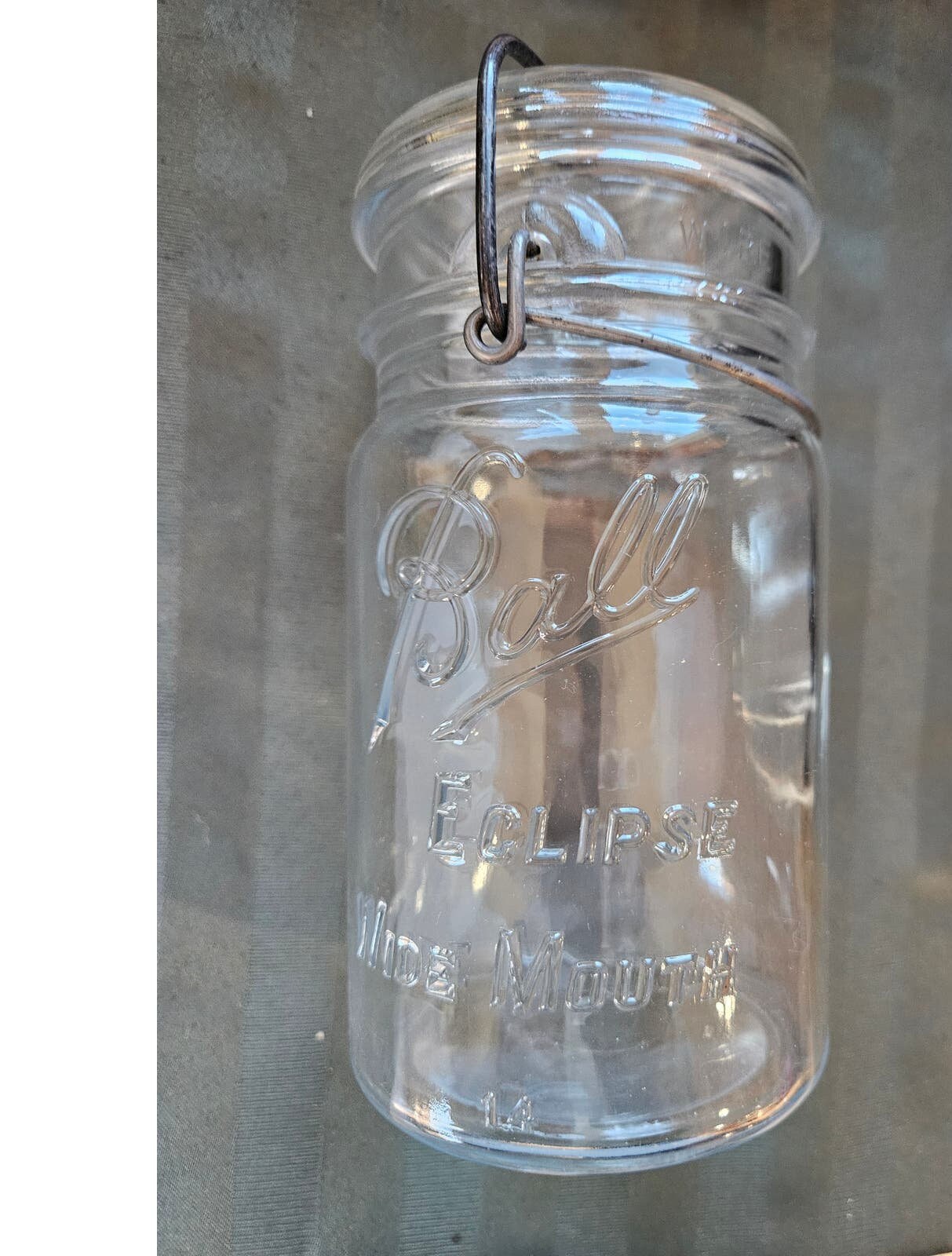 Antique Ball Eclipse Clear Glass Qt Canning Jars Rare Old Wide Mouth ...