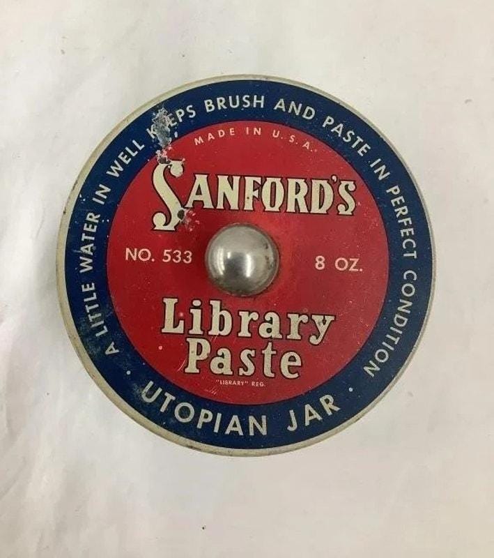Antique Sanford’s Library Paste Utopian Jar - Etsy