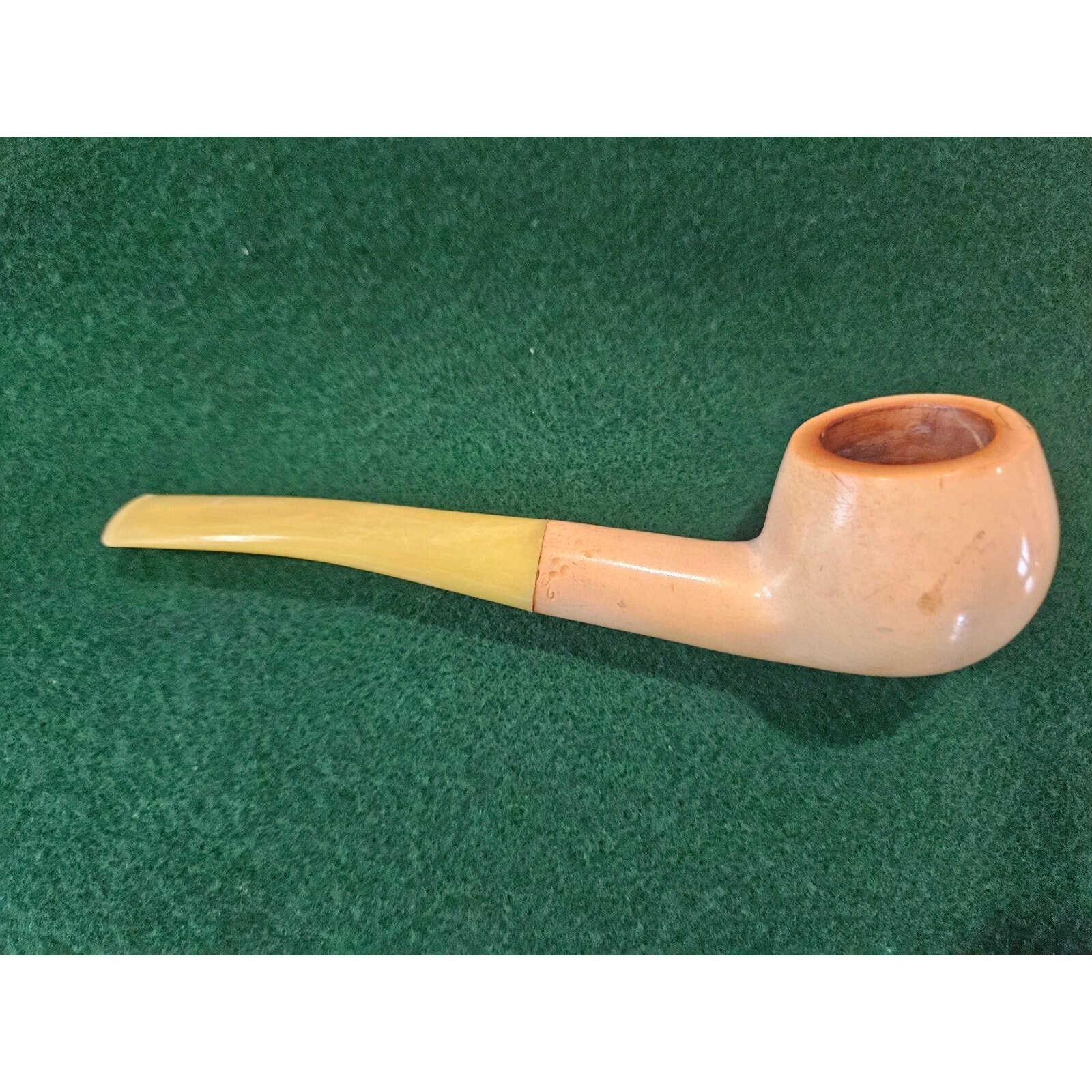 Vintage Estate Smoking Pipe 1960s Austrian Meerschaum Bent Apple With a ...