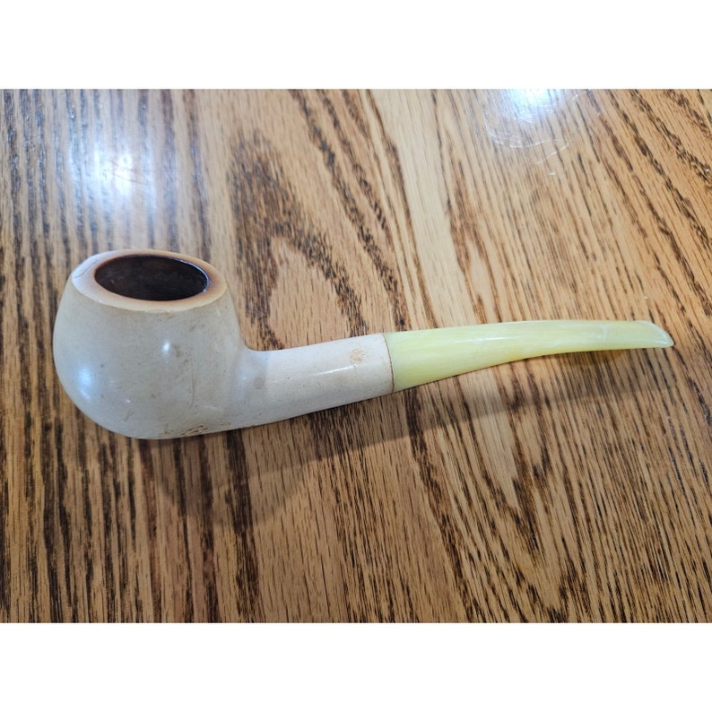 Vintage Estate Smoking Pipe 1960s Austrian Meerschaum Bent Apple With a ...
